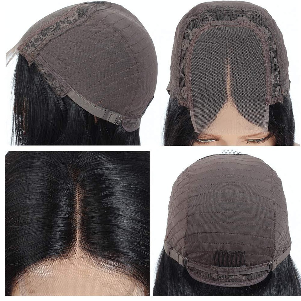 Reaktack 12 inch straight center part 4x4 lace front dark brown real ...