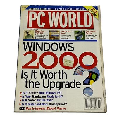 Vintage RARE PC WORLD Magazine MARCH 2000,Windows 2000,Top Cd ...