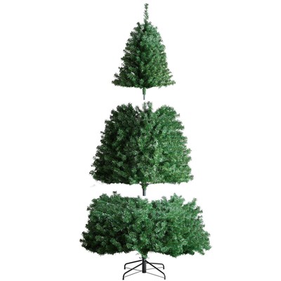 VEVOR Christmas Tree 7.5ft Prelit Artificial Tree with 550 White LEDs ...
