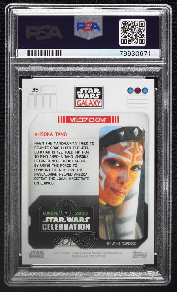 2023 Star Wars Galaxy Europe Celebration Purple Ahsoka Tano PSA 10 GEM ...