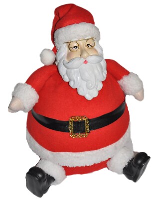 National Tree 13 inch tall Lightweight Polyfoam Sitting Big Santa ...