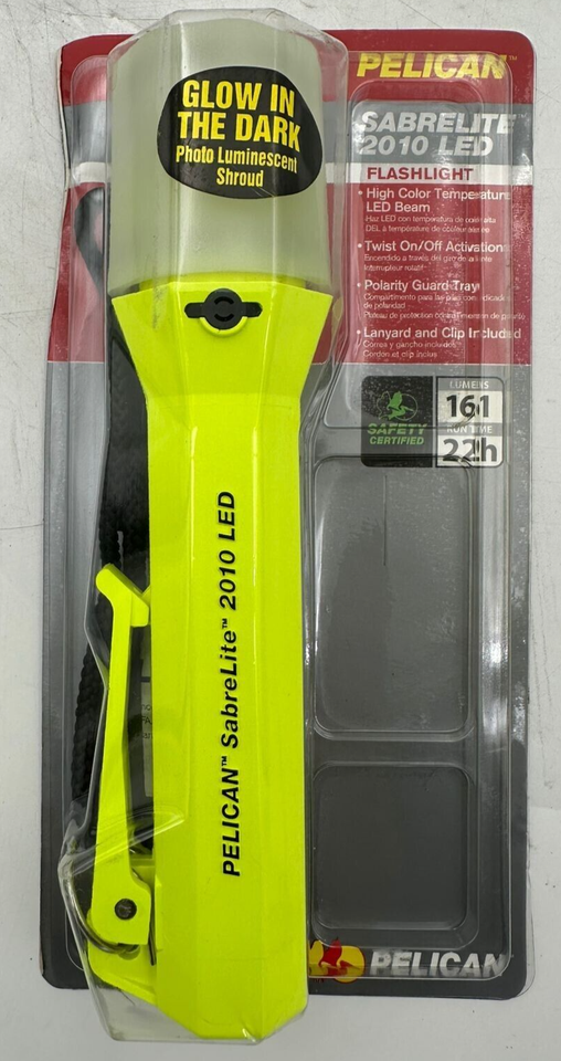5x PELICAN SABRELITE 2010 LED FLASHLIGHT (GLOW IN THE DARK) *LOT OF 5 ...