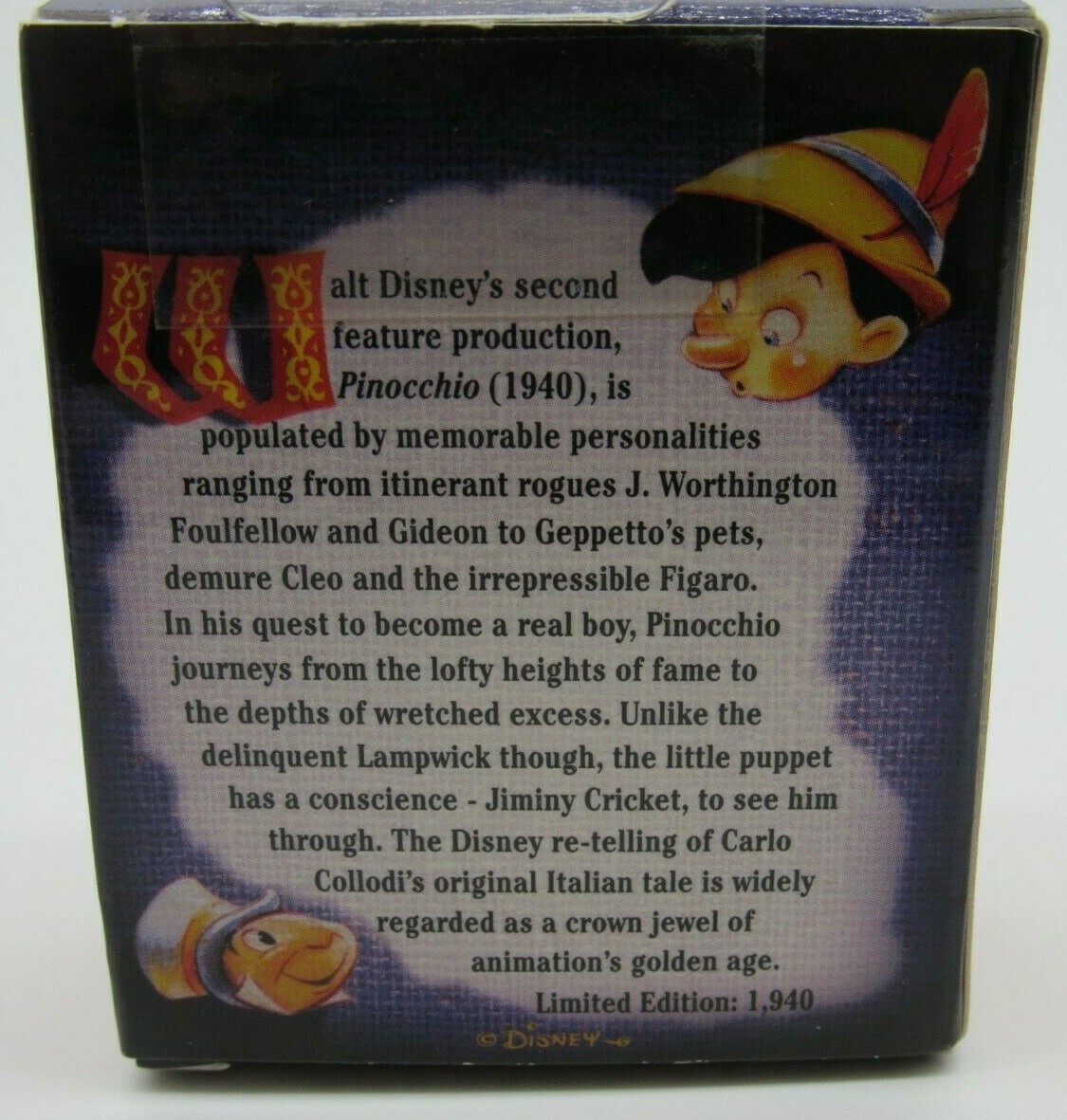 Disney Pinocchio Walt Disney Gallery Box Set of 3 Pins Cleo, Pinocchio ...