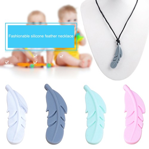 Feather Tooth Chew Necklace Chewlry Pendant Chewy Kids Sensory Toys ...