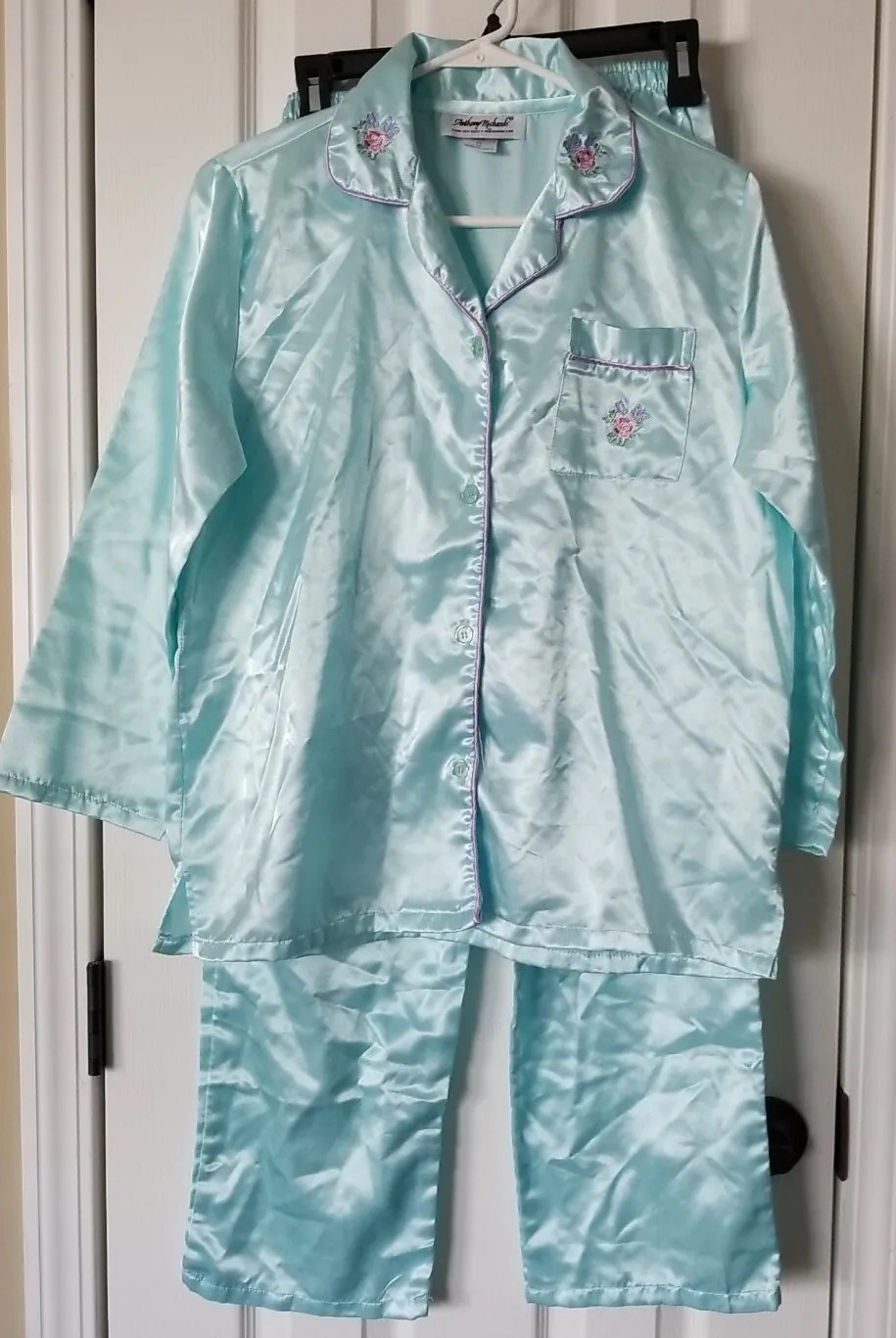Womens Anthony Richards 2pc Teal Floral Pajama Set Size MP | eBay
