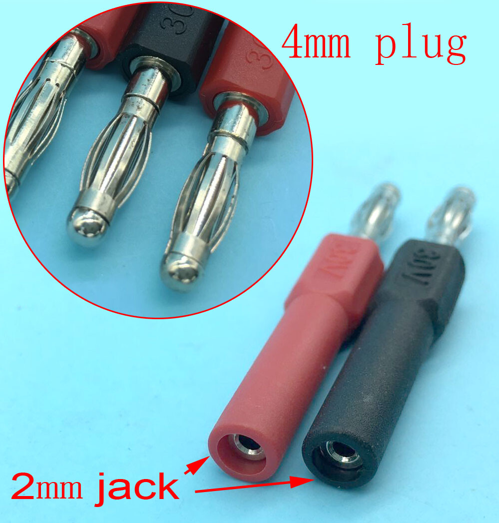 2mm/4mm Banana Plug Adapter Converter Copper 4mm Safety Banana Jack ...