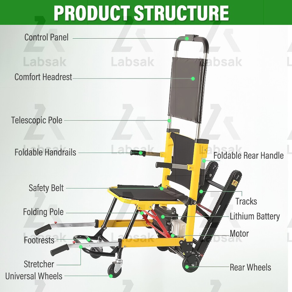 Portable Elderly Stair Lifting Climbing Foldable Wheelchair Chair Stair ...