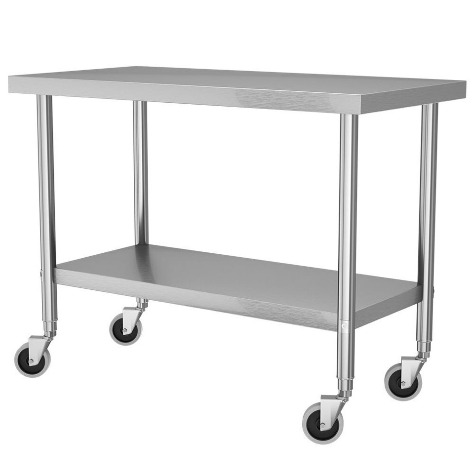 4x2ft Stainless Steel Kitchen Work Table Food Prep Bench for Commercial ...