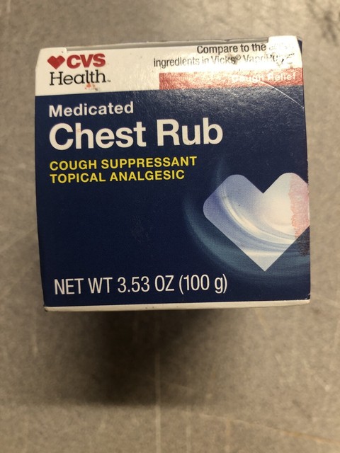 CVS Medicated Chest Rub Cough Suppressant Topical Analgesic 3.53OZ Exp ...