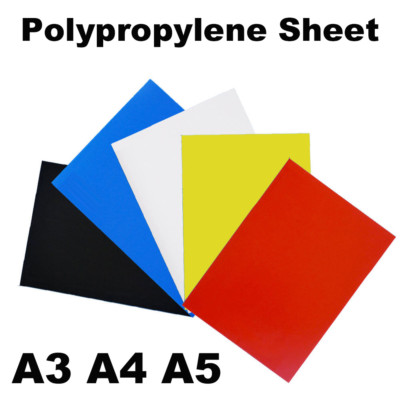 A3 A4 A5 0.5mm Coloured Polypropylene Plastic Sheet Model Making Arts ...