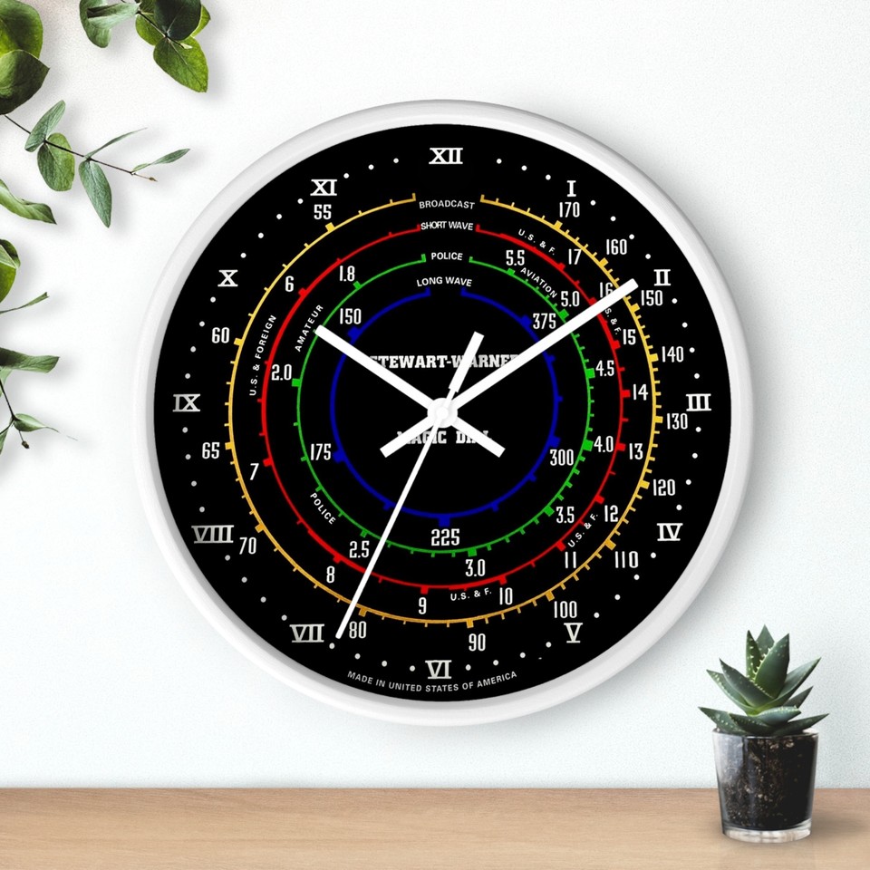 Retro Ham Shack Wall Clock. Stewart Warner Magic Dial Shortwave Ham ...