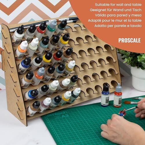 Paint Rack for 26 mm model paints. Hobby craft Vallejo Army wall ...