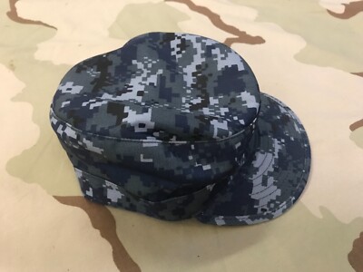 US NAVY CAP NWU "D" BLUE DIGITAL CAMO EXPERIMENTAL BDU PATROL HAT SZ 6 ...