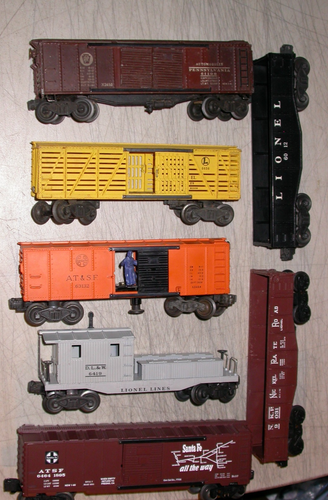 Lionel O 027 Lot - 7 Postwar Rolling Stock Freight Cars Work Caboose ...