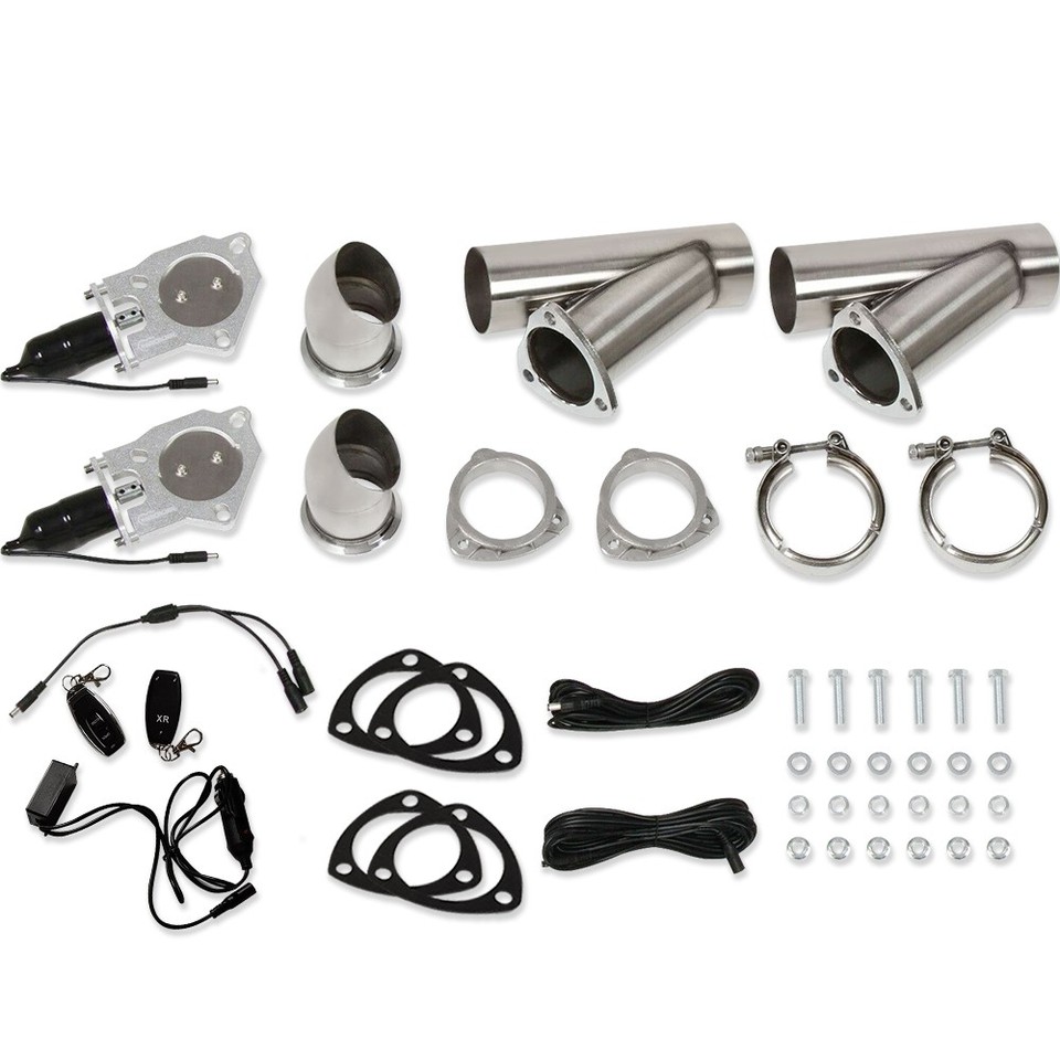Stainless Steel Electric Exhaust Kits w/ Remote Switch For 3" Inlet ...