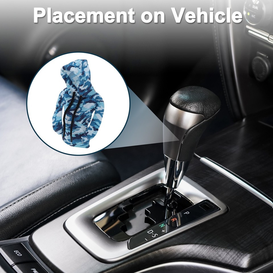 Universal Car SUV Truck Gear Shift Knob Cover Blue Polyester Camouflage ...