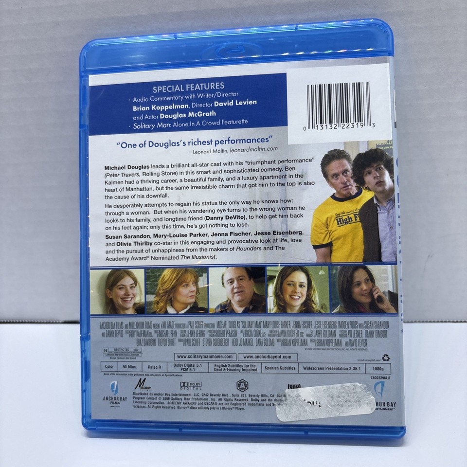 Solitary Man (2009 Blu-ray) Michael Douglas Susan Sarandon Danny DeVito ...