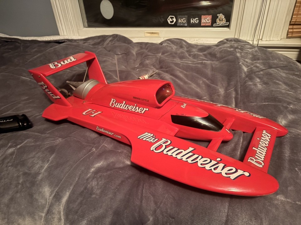 Vintage Miss Budweiser RC Nitro Gas 1/12 Hydroplane Racing Boat ...