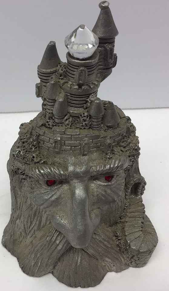 Spoontiques Pewter Old Man Wizard Merlin Face Mountain Castle Crystals ...