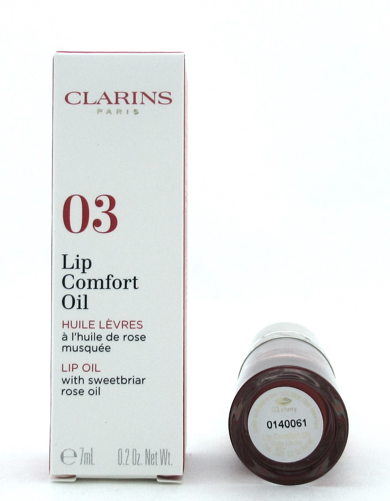 Clarins 03 Cherry Lip Comfort Oil with Sweetbriar Rose Oil 7 ml./ 0.2 ...