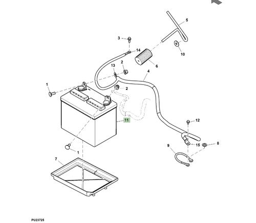 Genuine John Deere Gator HPX615E PC13329 Dry Charged Battery TY25221 | eBay