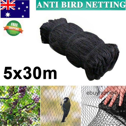 5M x 30M Black Anti Bird Netting Commercial Pest Net Plant Fruit Tree ...