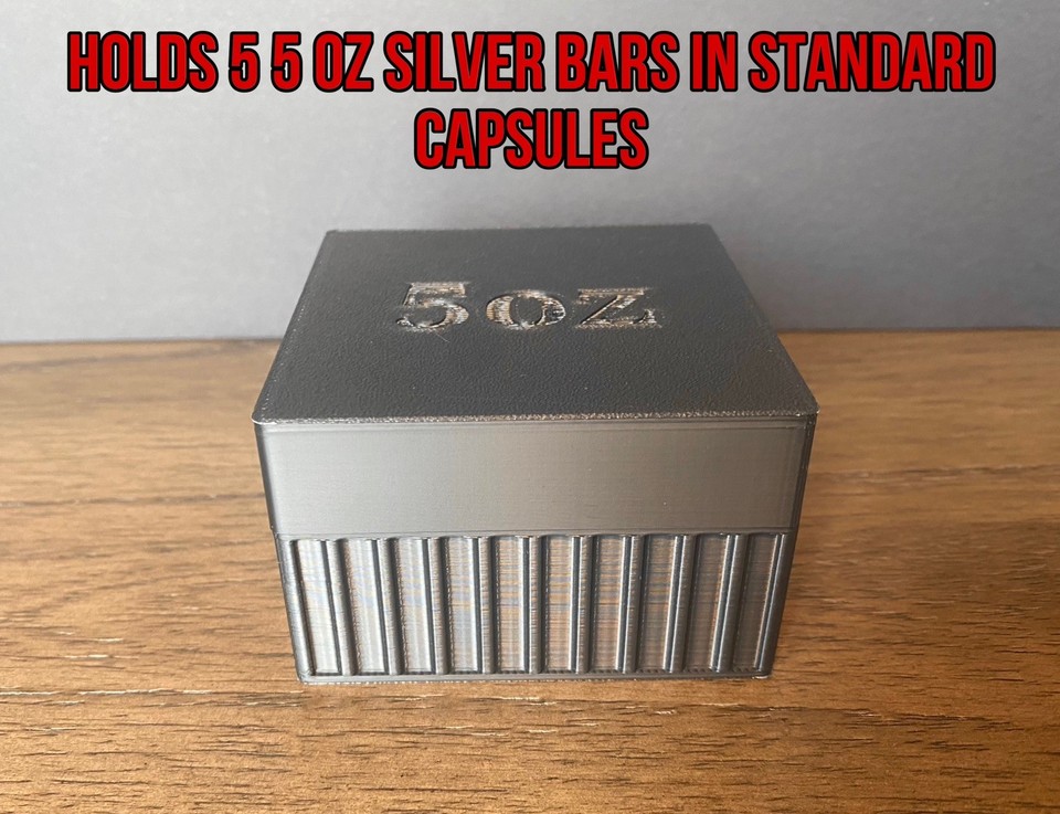 Silver Storage Box/Holder Holds 5x 5oz Silver Bars In Standard Capsule ...