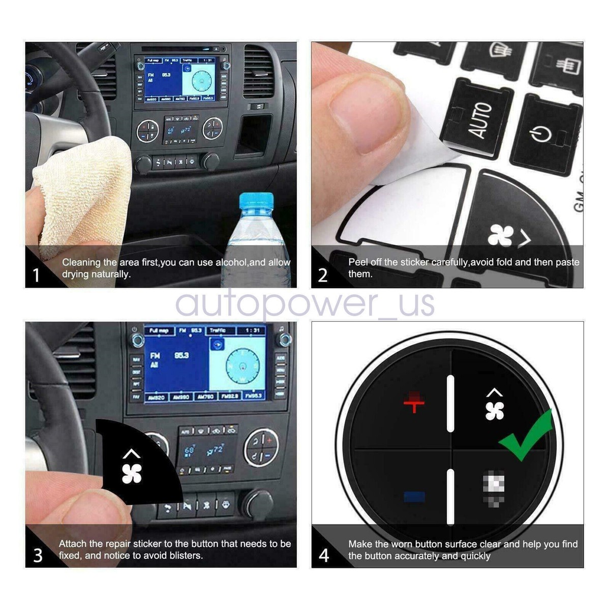 Silverado Accessories GM AC Climate Control Button Stickers - Dash ...