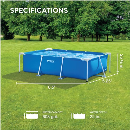 Intex 28271EH Rectangular Frame Above Ground Swimming Pool - Blue for ...