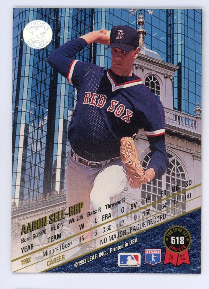 1993 Leaf Baseball Card #518 Aaron Sele | eBay