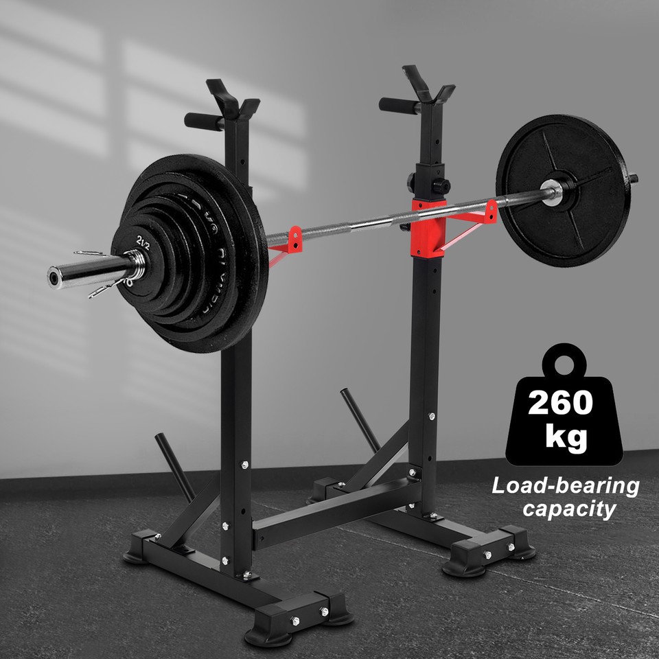 Adjustable Squat Rack Barbell Bench Press Stands Portable Barbell Rack ...