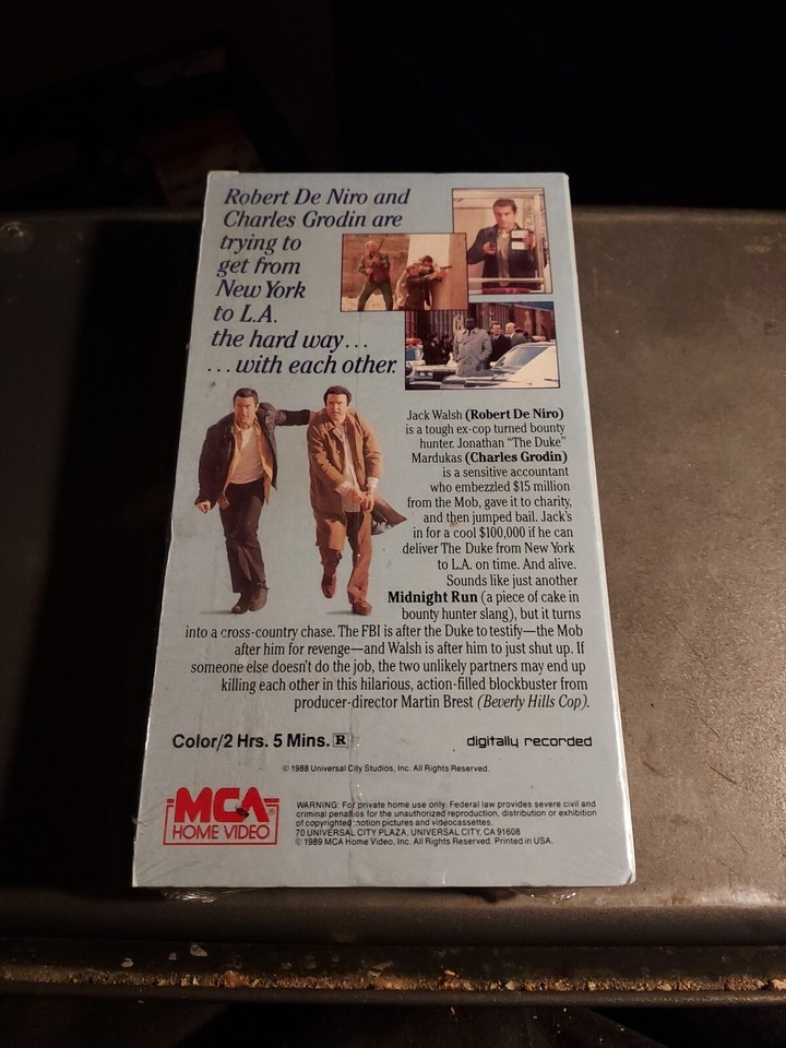 Midnight Run VHS 1988 Charles Grodin MCA Pictures BRAND NEW SEALED | eBay