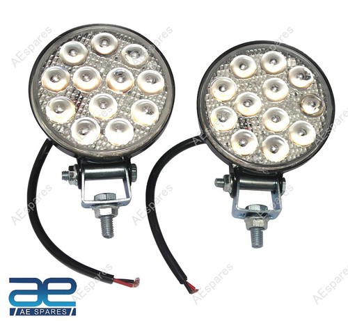 36W 12V LED Round Work Light Spot Fog light Set For Car Van Jeeps ...