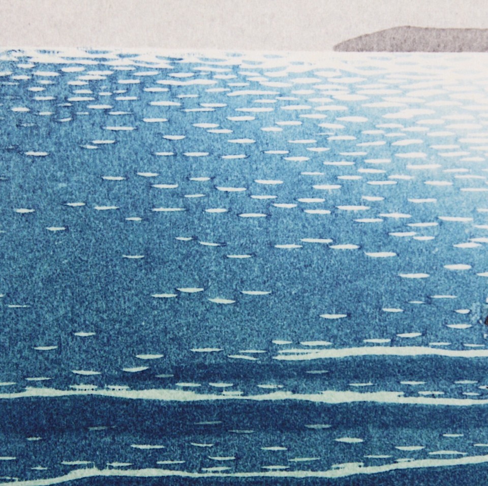 Kawase Hasui Japanese Woodblock Print “Spring moon Seaside of Ninomiya ...