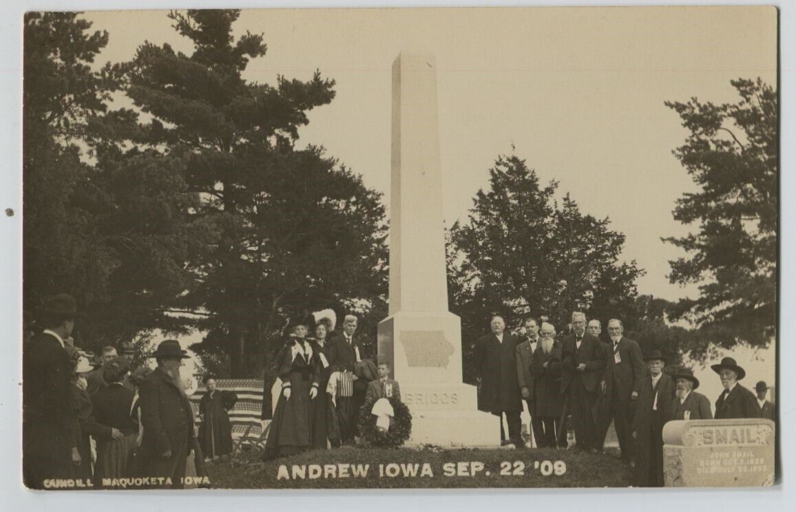 1909 Briggs Monument Andrew Iowa Real photo postcard RPPC | eBay