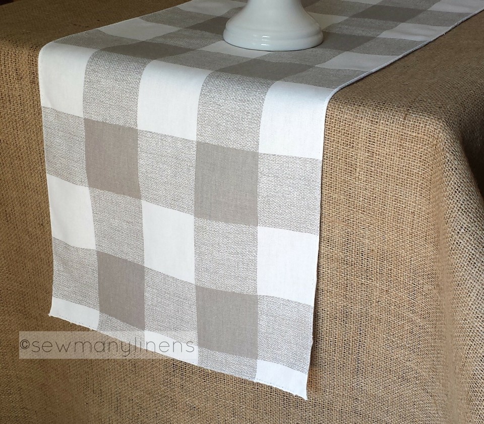 Tan Beige Cream Table Runner Rustic Farmhouse Home Decor Dining Table ...