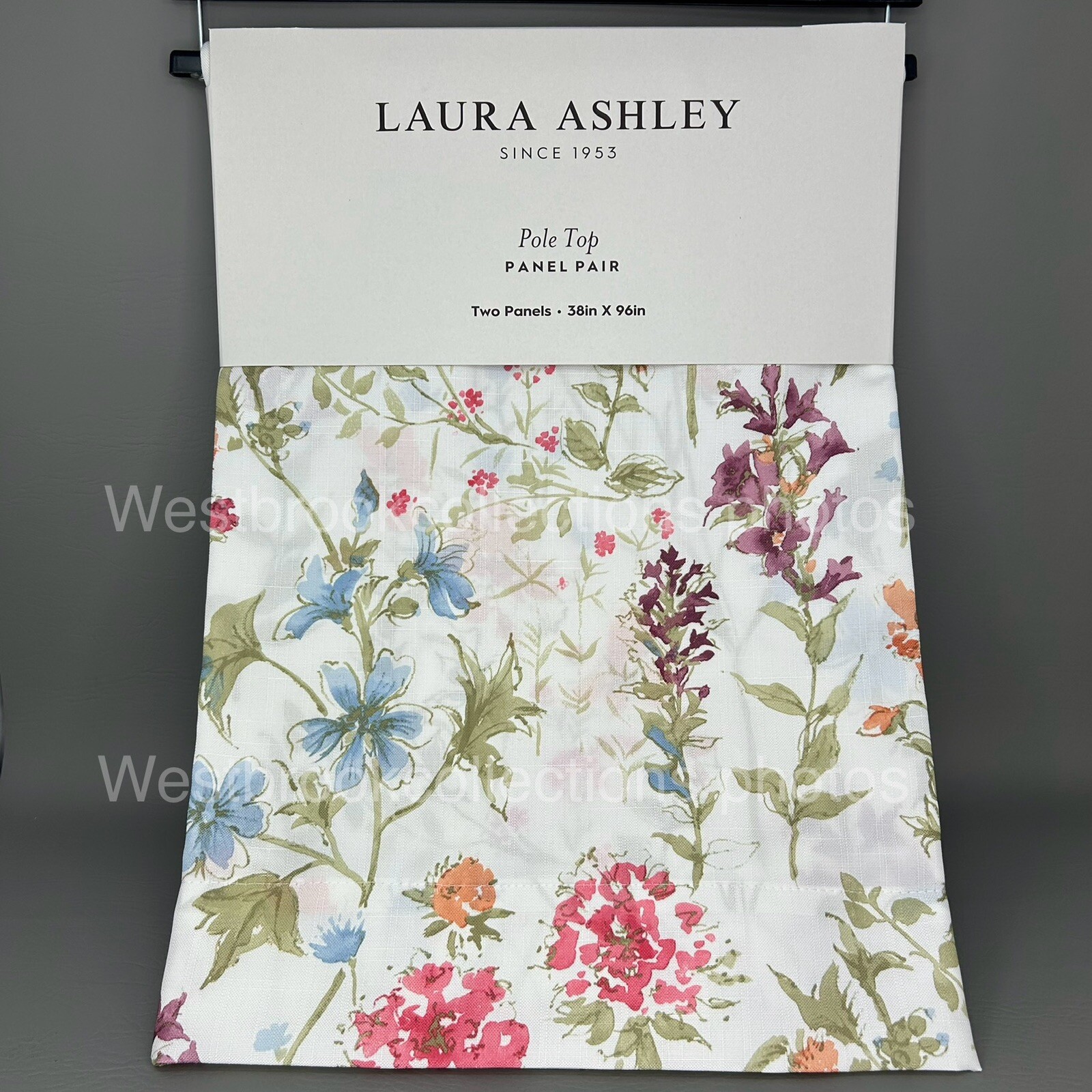 Laura Ashley WILD MEADOW SIENNA Window Curtain Set 2 Panels Floral ...