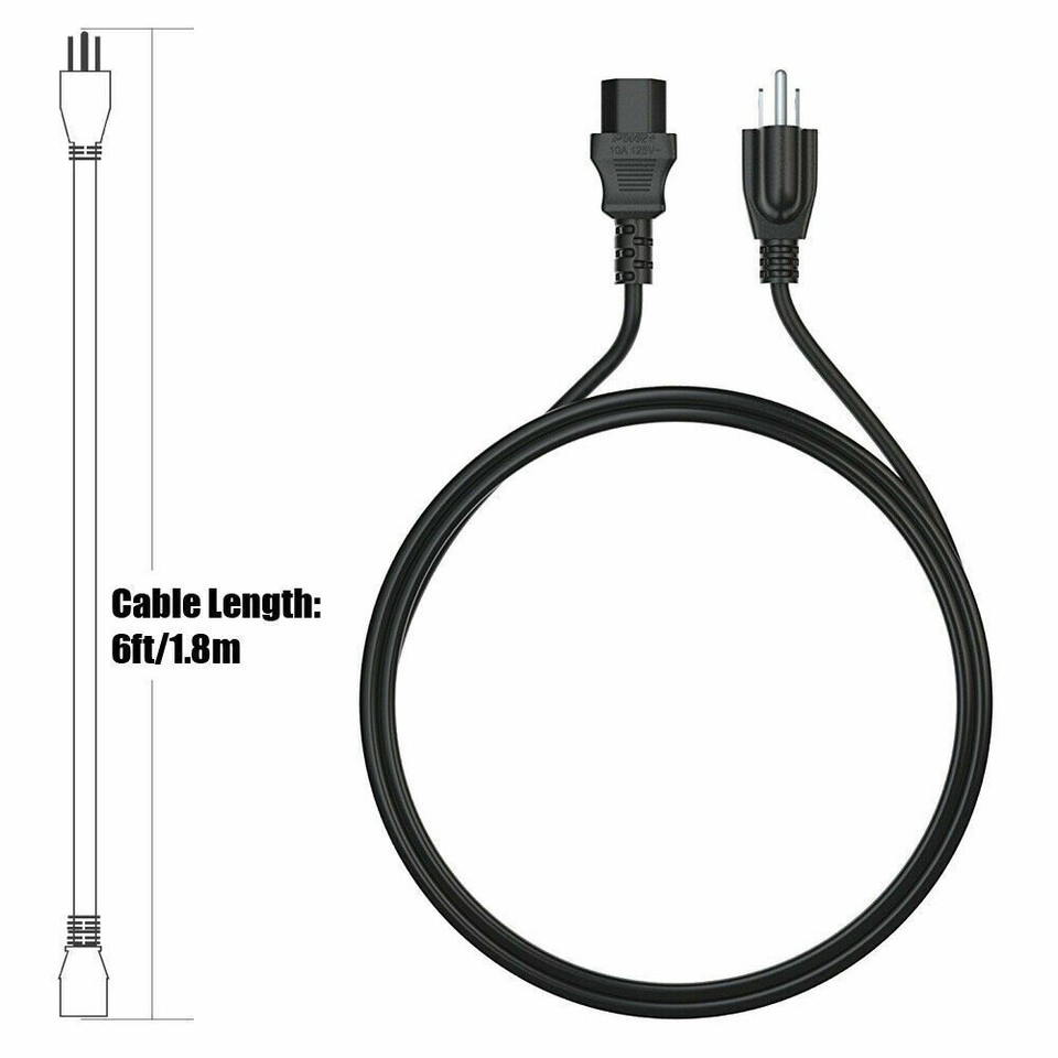 6ft UL AC Power Cord Cable Lead for Brother Color Laser LED Printer MFC ...