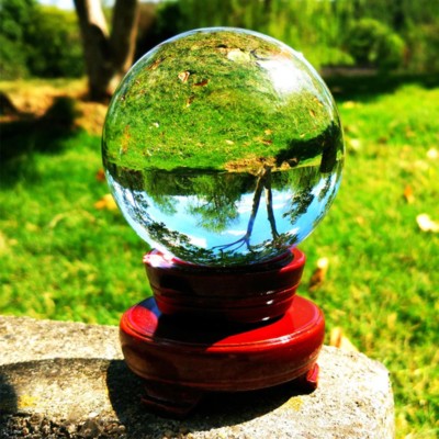 100mm Glass Clear Crystal Ball Magic Healing Sphere Photo Decor Prop ...