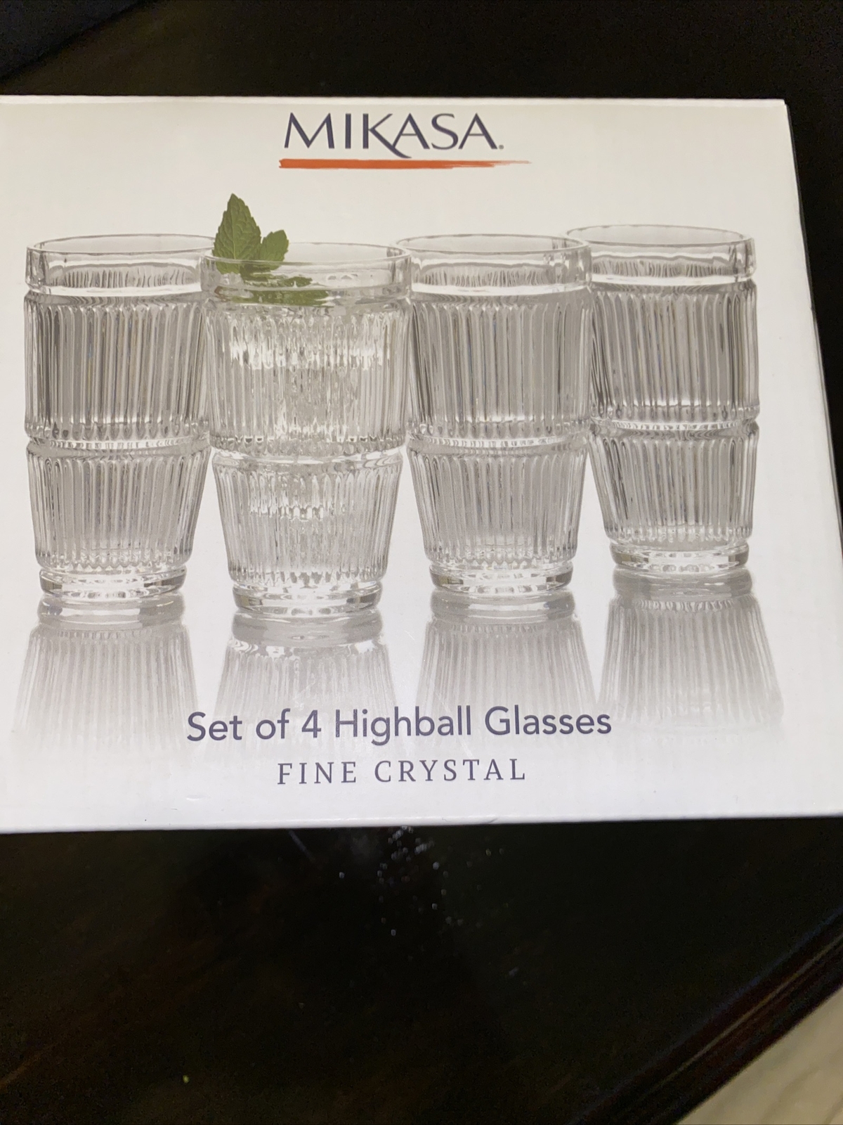 MIKASA Set Of 4 Highball Glass Water Goblets “Carroll Gate” Fine ...