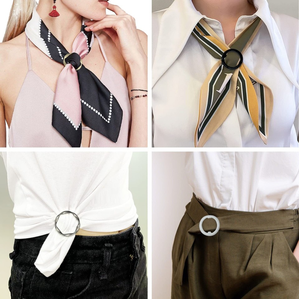 6 PCS Scarf Ring and Slides for Scarves T Shirt Tie Clips for Women ...
