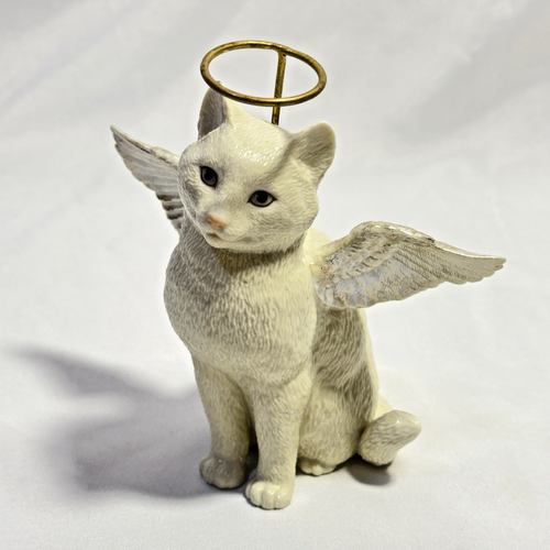 Lenox Face of An Angel Cat Figurine Wings Halo Memorial | eBay