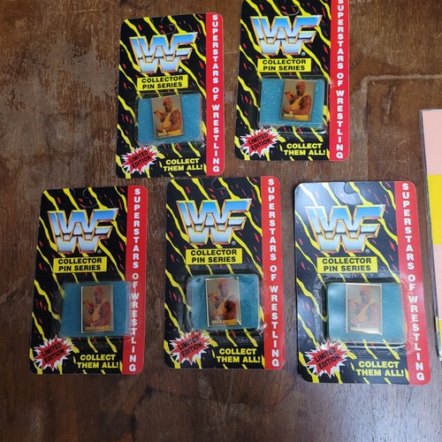1991 WWF Superstars of Wrestling Collector Pins -5 HULK HOGAN pins w ...