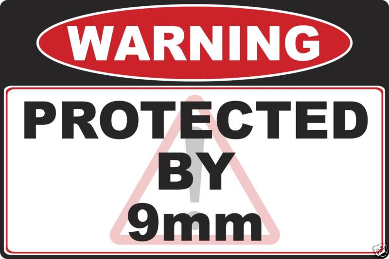 9mm Gun warning decal sticker | eBay