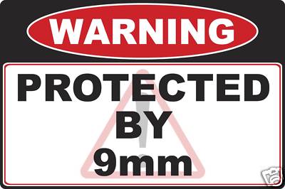 9mm Gun warning decal sticker | eBay