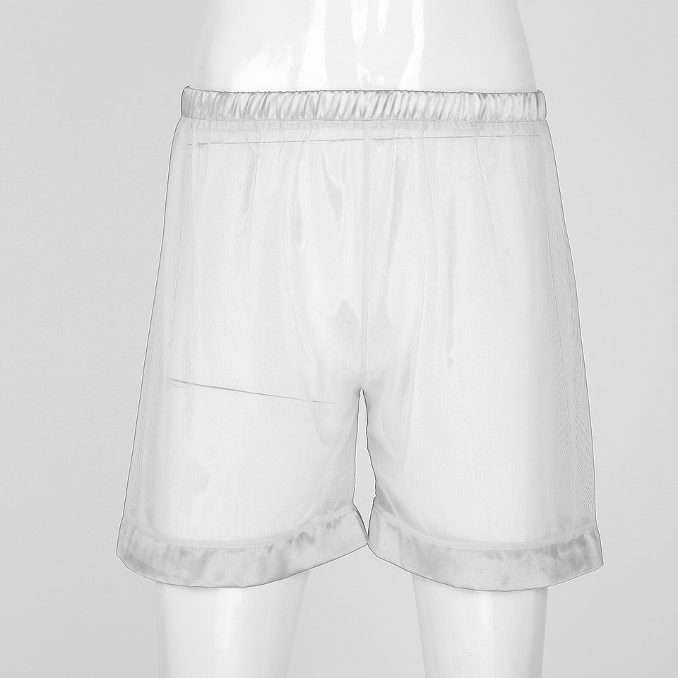 Mens Sheer Mesh Loose See-Through Boxer Shorts Underwear Swim Trunks ...