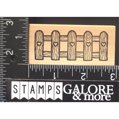 Darcies Rubber Stamps G0343 COUNTRY PICKET WOOD FENCE HEARTS GARDEN ...