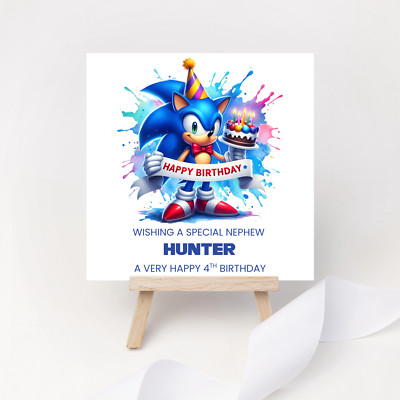 Personalised Grandson Sonic Birthday Card Sonic the Hedgehog Son Nephew ...