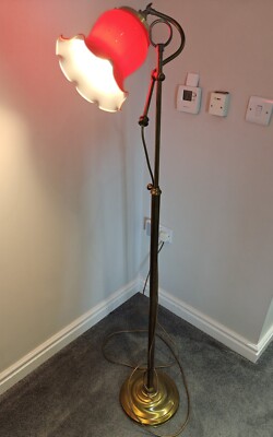 Vintage Brass Telescopic Christopher Wray Adjustable Floor Lamp with ...
