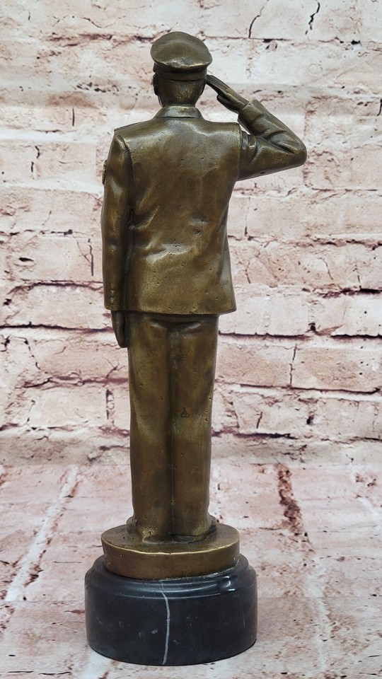 Bronze Saluting Soldier Statue – Military or Police Officer in Uniform ...